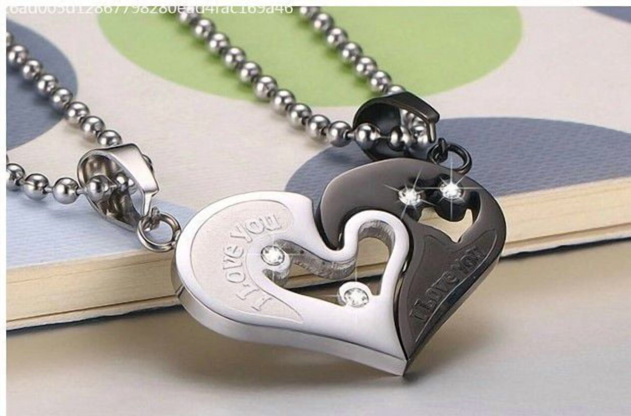 His and Hers Stainless Steel I Love You Heart Men Women Couple Pendant ...
