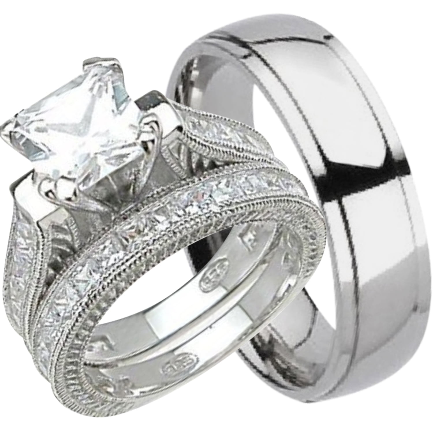 Titanium wedding bands for him and her store