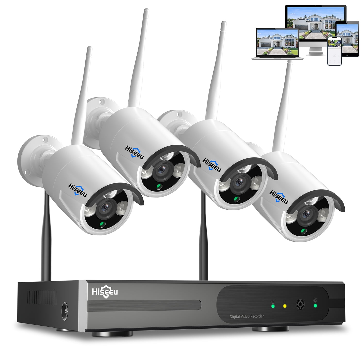 Hiseeu Security Wired Camera System, 10CH 3MP NVR Home Security, 1080P ...