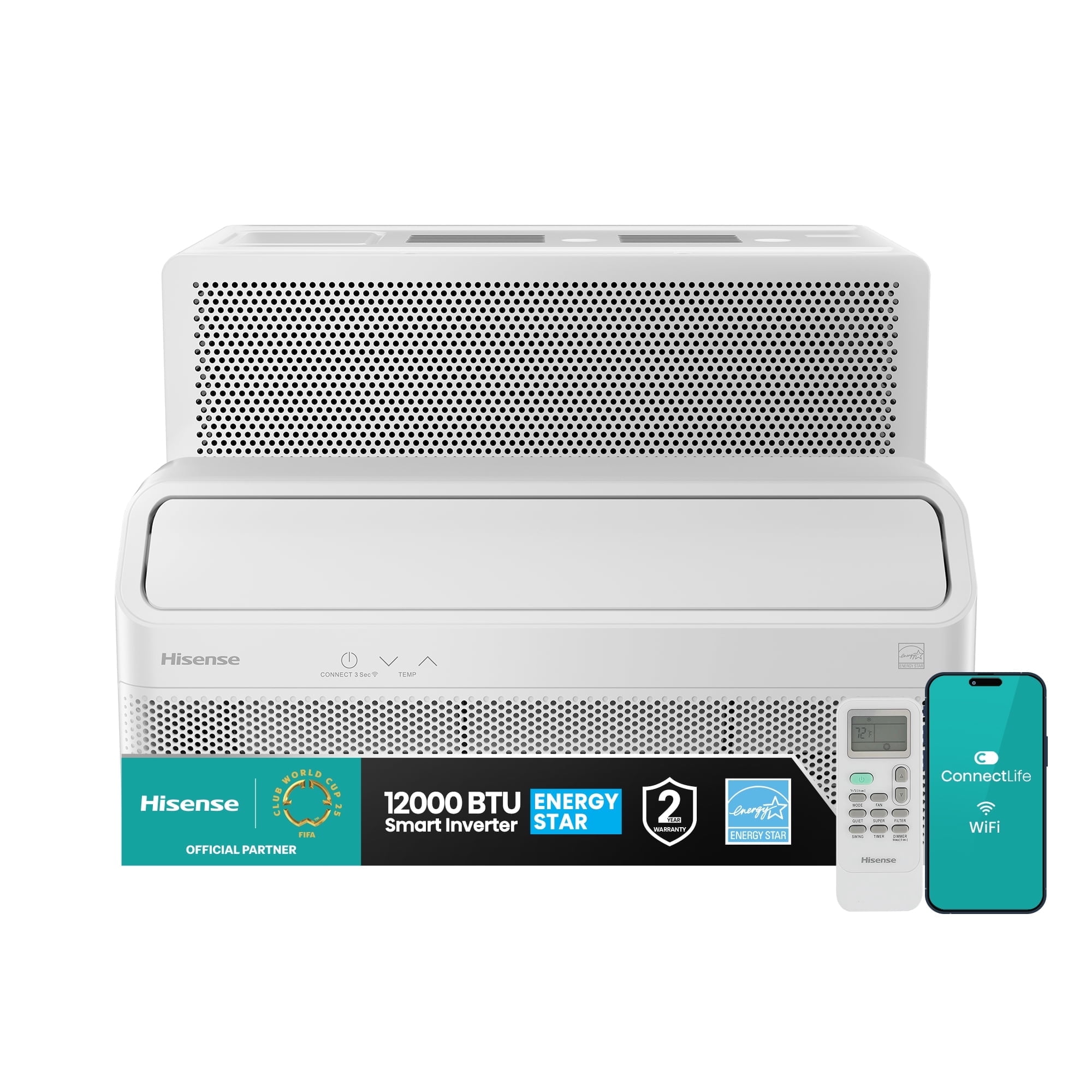 Hisense 12000 BTU Window Air Conditioner 550 sq ft. Easy to Install ...