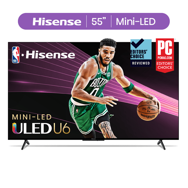 Hisense 55-Inch Class U6 Series Mini-LED QLED Google Smart TV (55U6K ...