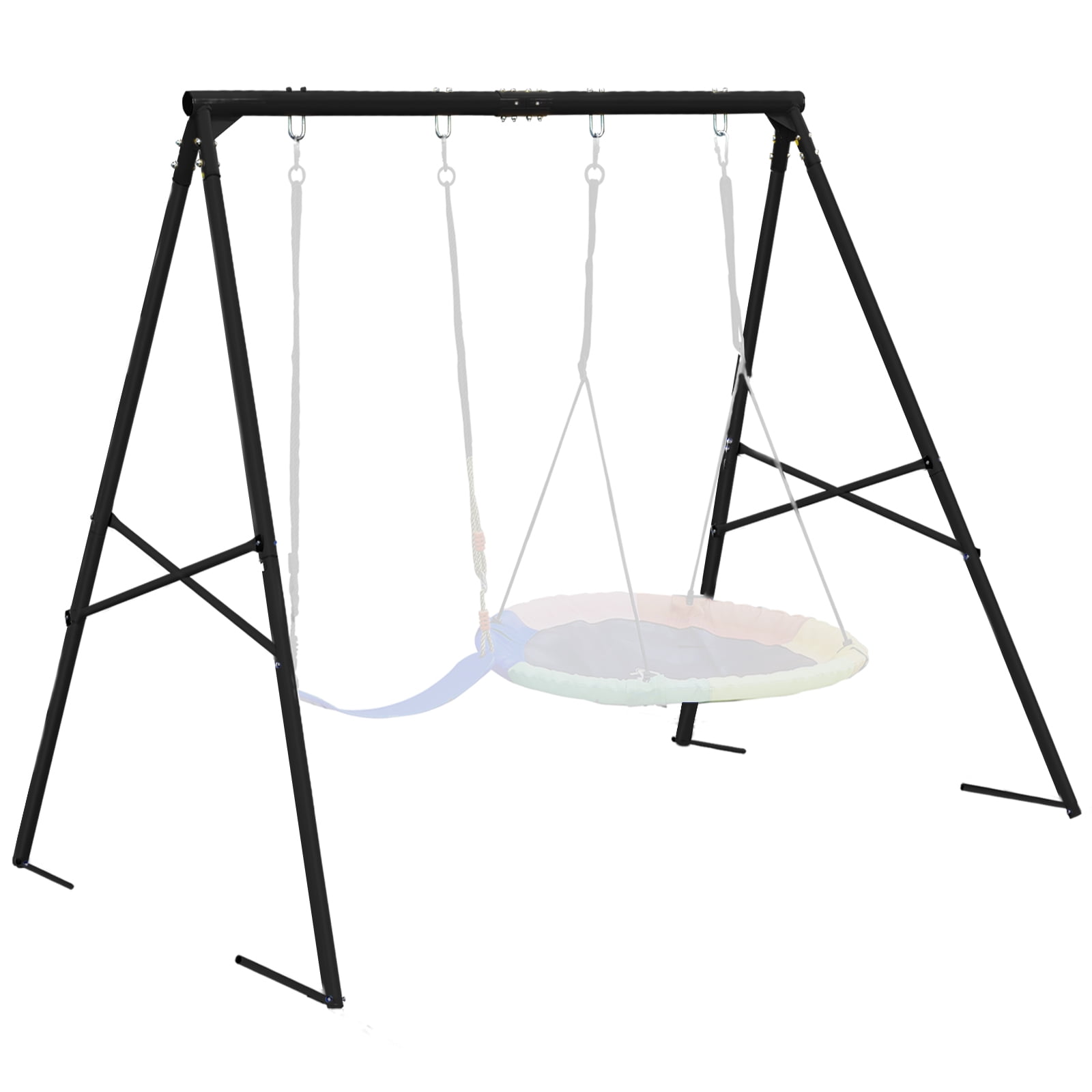 Hishine Swing Stand Metal Frame for Backyard, Heavy Duty Full Steel A ...