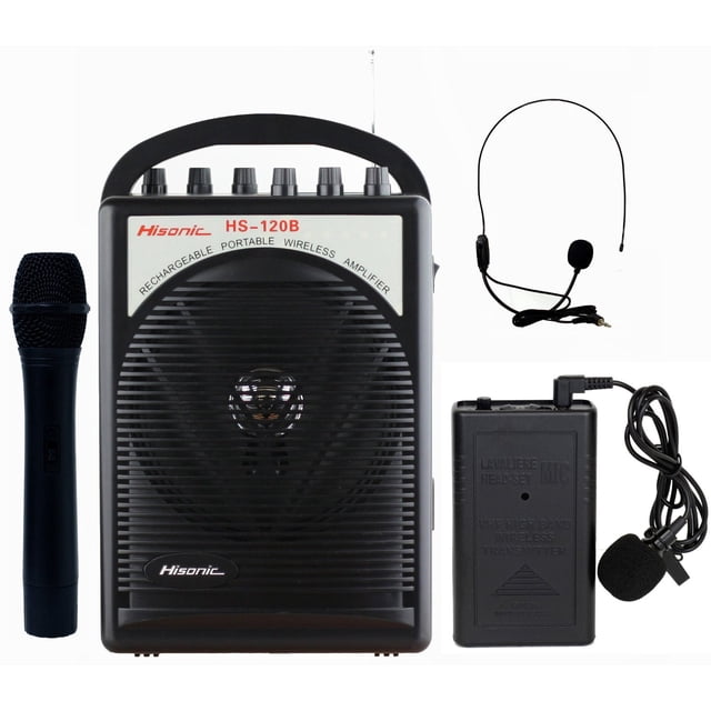 Hisonic HS120B Portable PA System with Built-in UHF Wireless Microphone ...