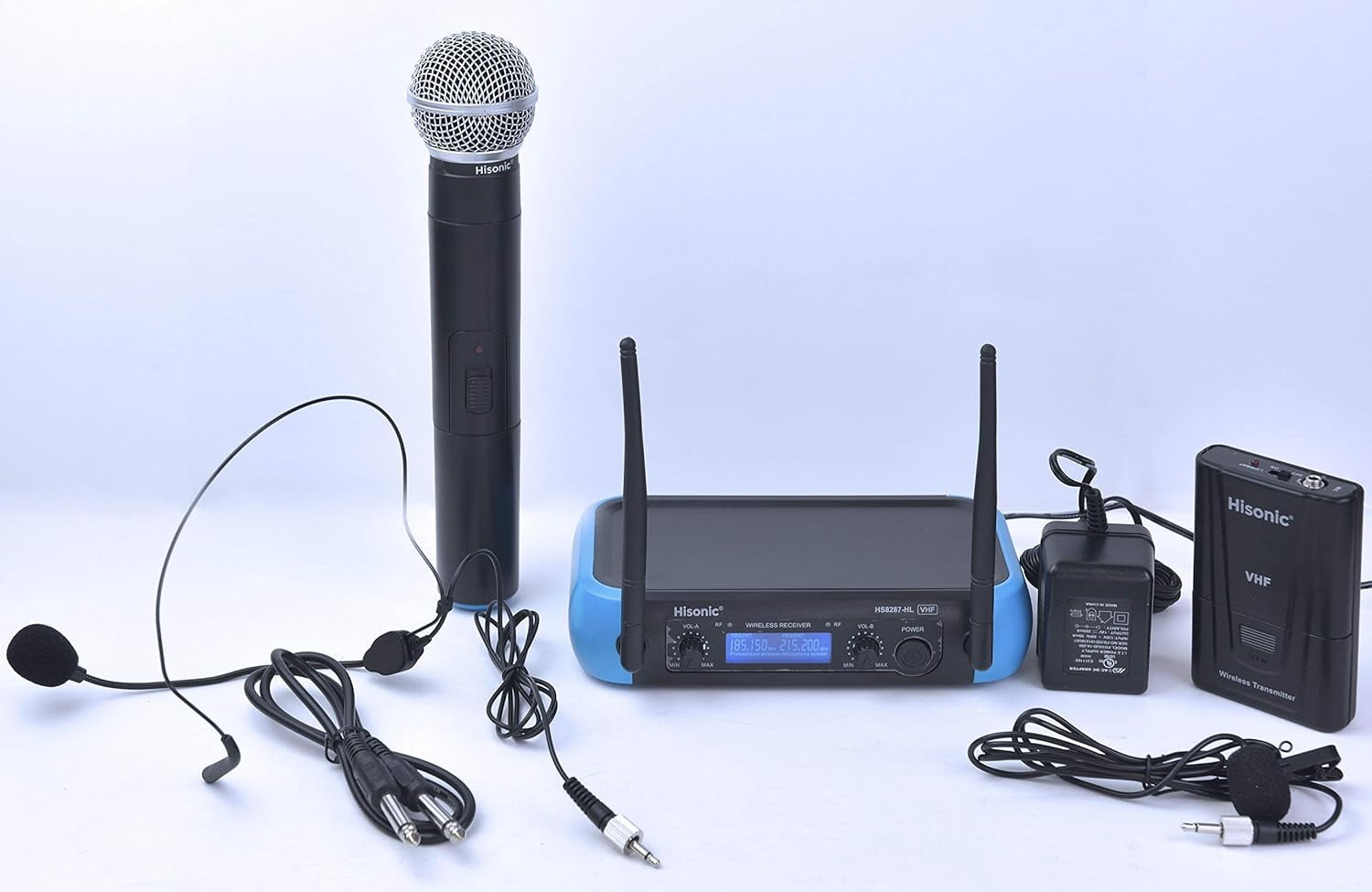 Hisonic HS8287 Dual VHF Wireless Microphone System 1 Handheld and 1 ...