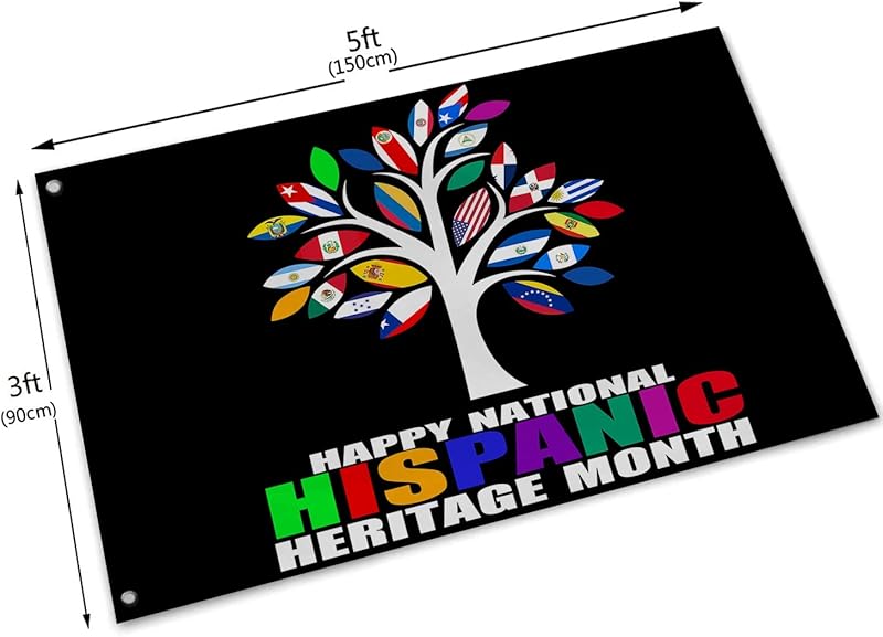 Hispanic Heritage Celebrating 3X5 Flag With Brass Grommets, Latin ...