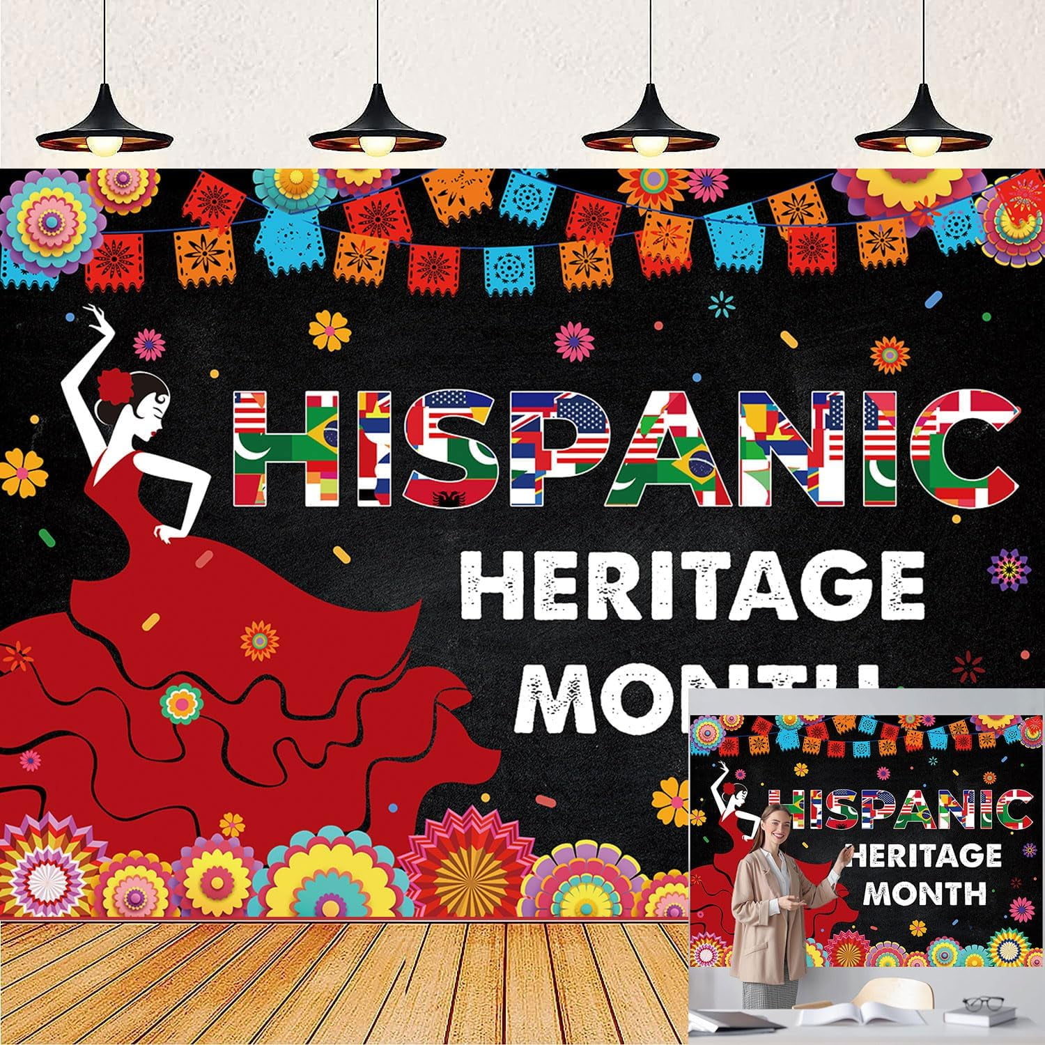 Hispanic Heritage Month Backdrop Latin American Spanish Classroom Home ...