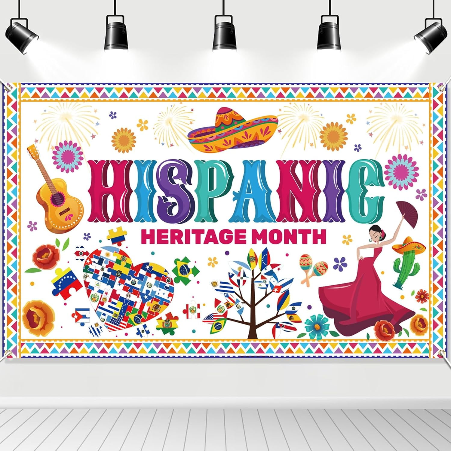 Hispanic Heritage Month Decorations Banner, Spanish Speaking Countries ...