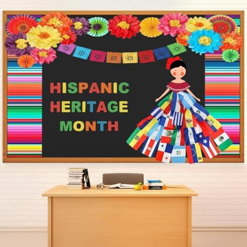 Hispanic Heritage Month Decorations Bulletin Board Set, 52 Pcs Spanish ...