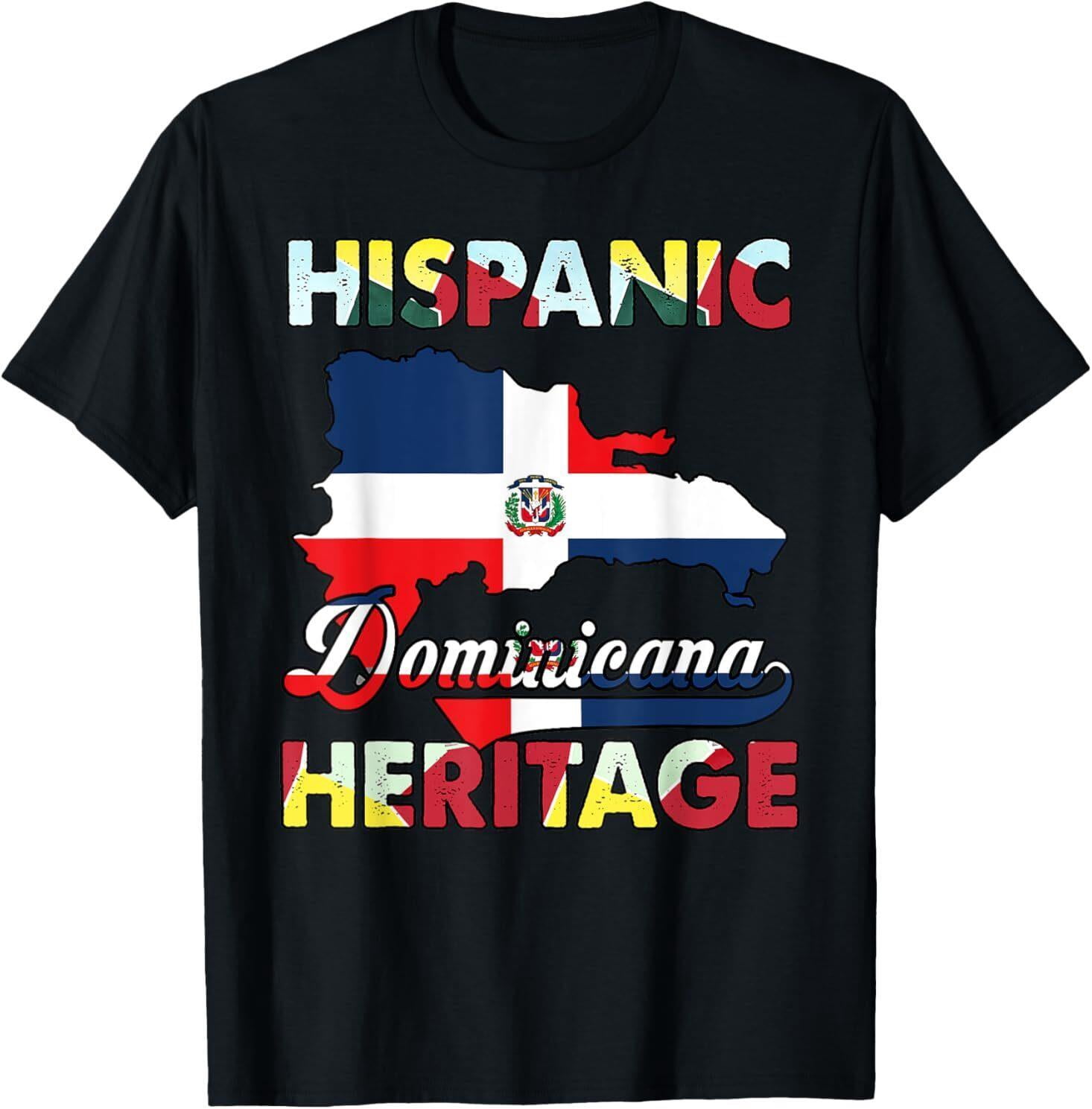 Hispanic Heritage Month Dominican Republic Flag Dominicana T-Shirt ...