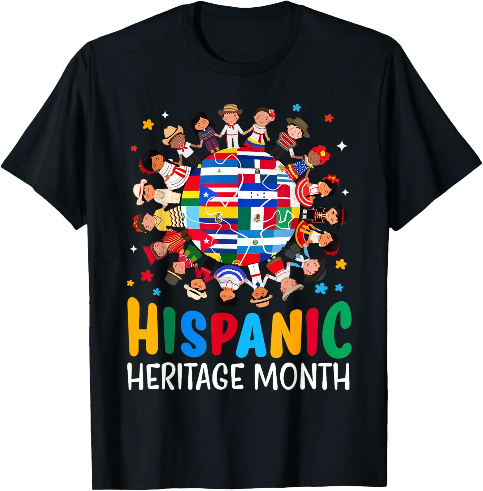 Hispanic Heritage Month Earth Childs Latin Flag Boy Girl T-Shirt All ...
