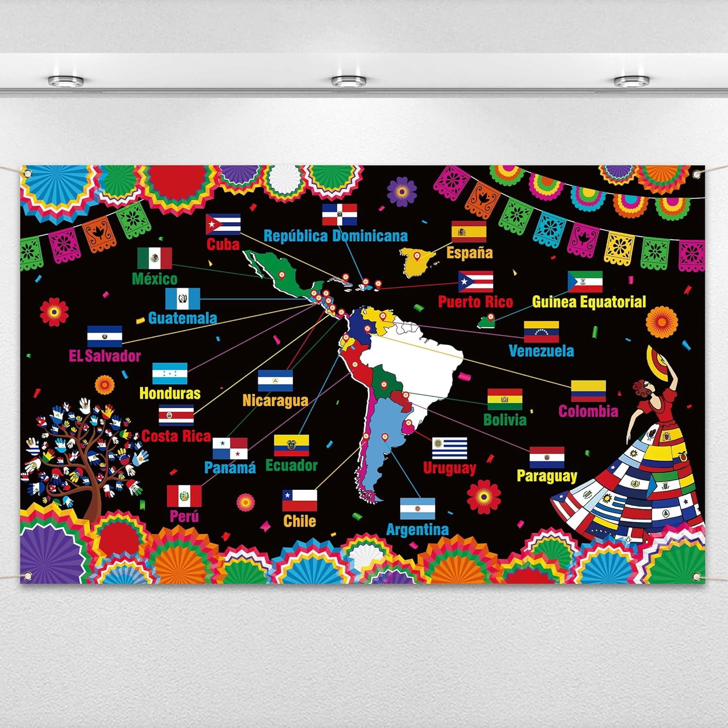 Hispanic Heritage Month Festival Photo Booth Backdrop Latino Spanish ...