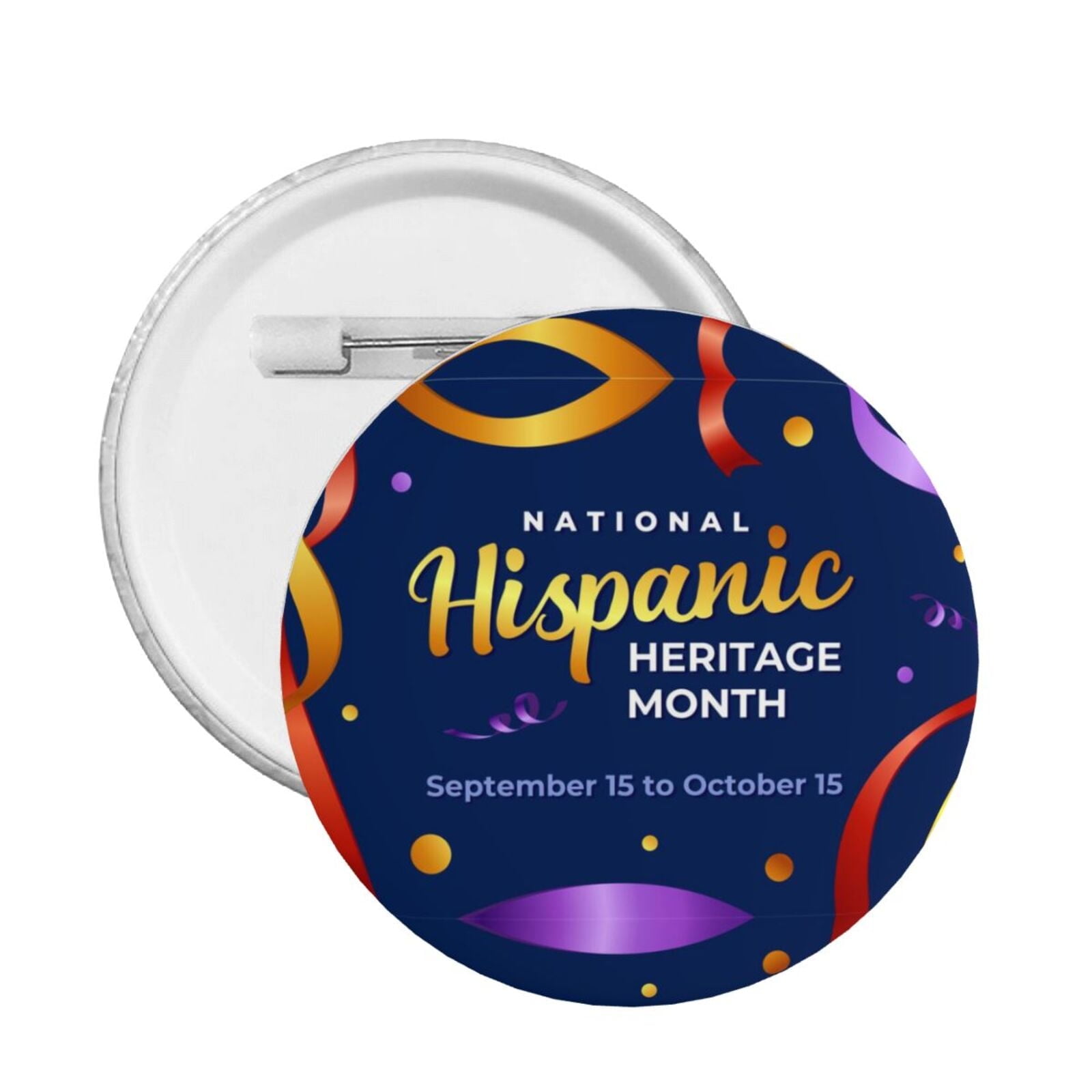 Hispanic Heritage Month Latin American 2024 Pin Button Badge ...