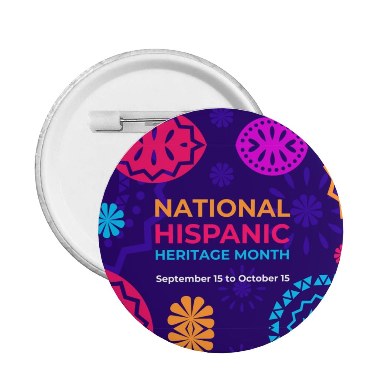 Hispanic Heritage Month Latin American 2024 Pin Button Badge ...