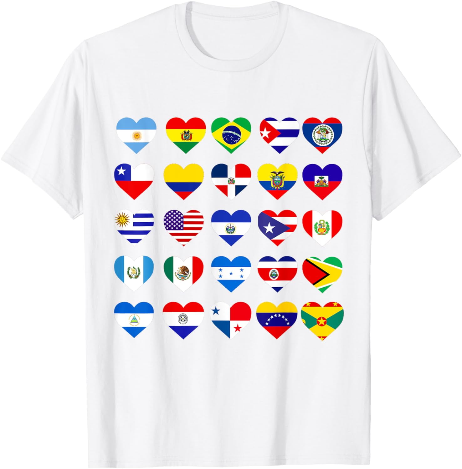 Hispanic Heritage Month National Latino Countries Flags T-Shirt ...