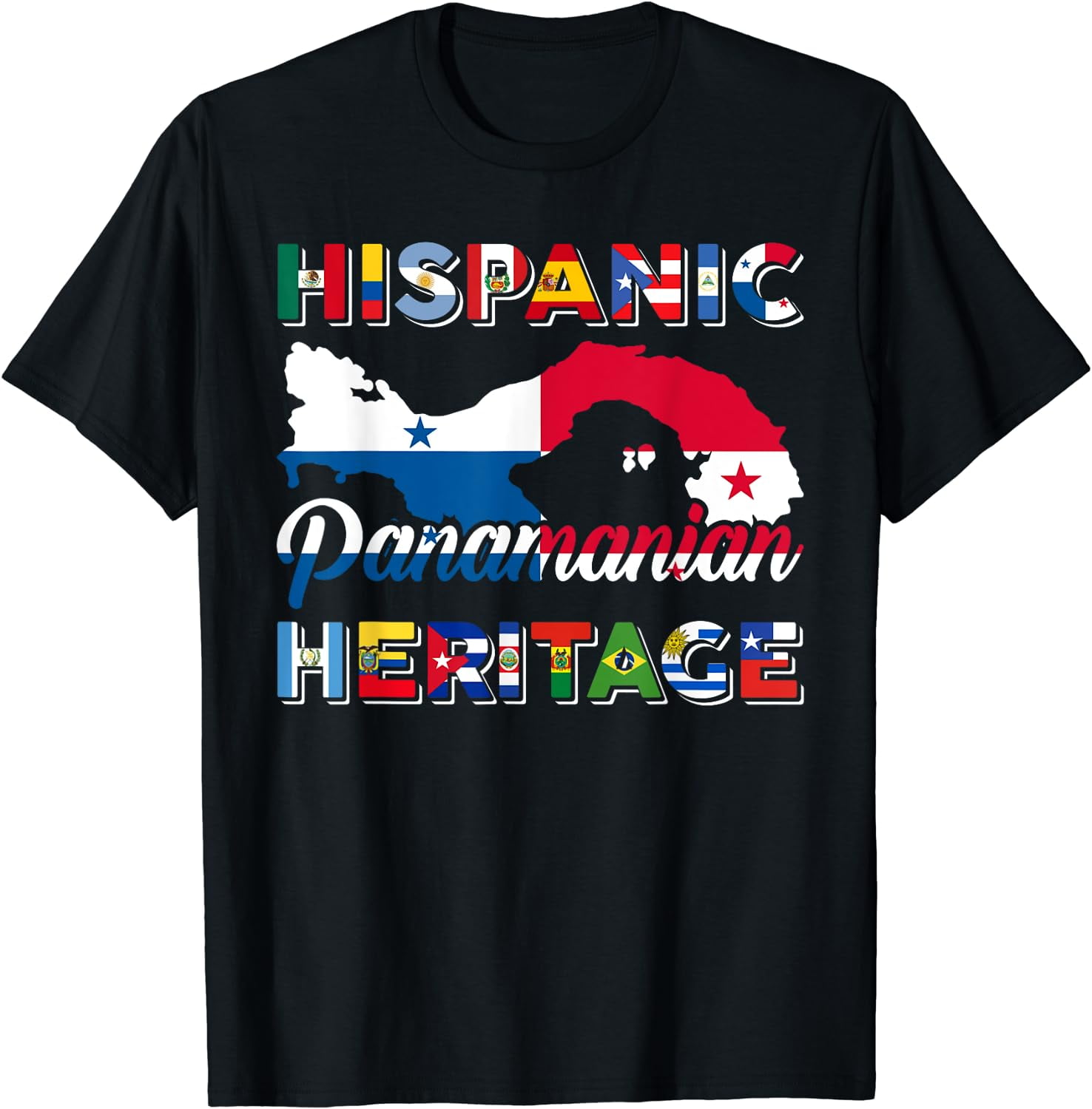 Hispanic Heritage Month National Panamanian Panama Flag T-Shirt ...