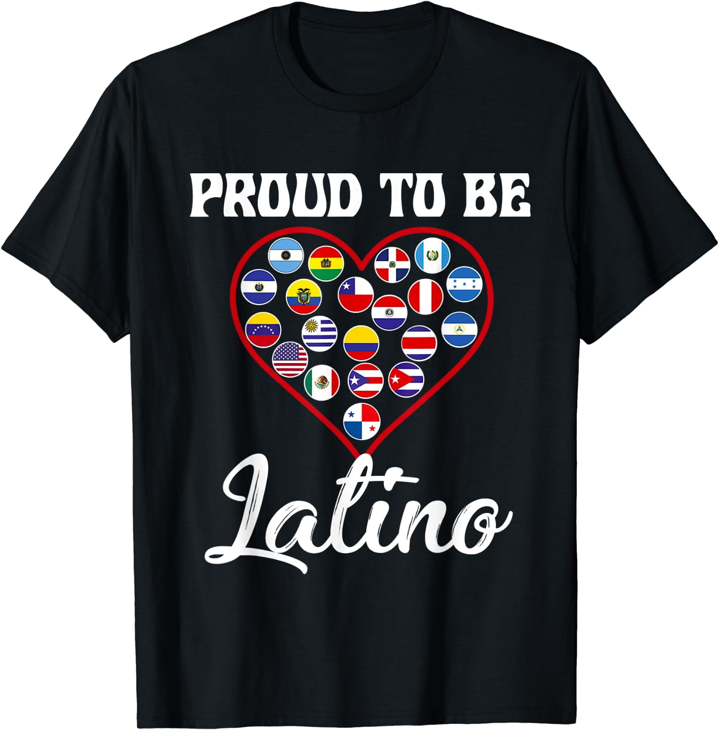 Hispanic Heritage Month Proud Latino Countries Flag T-Shirt - Walmart.com