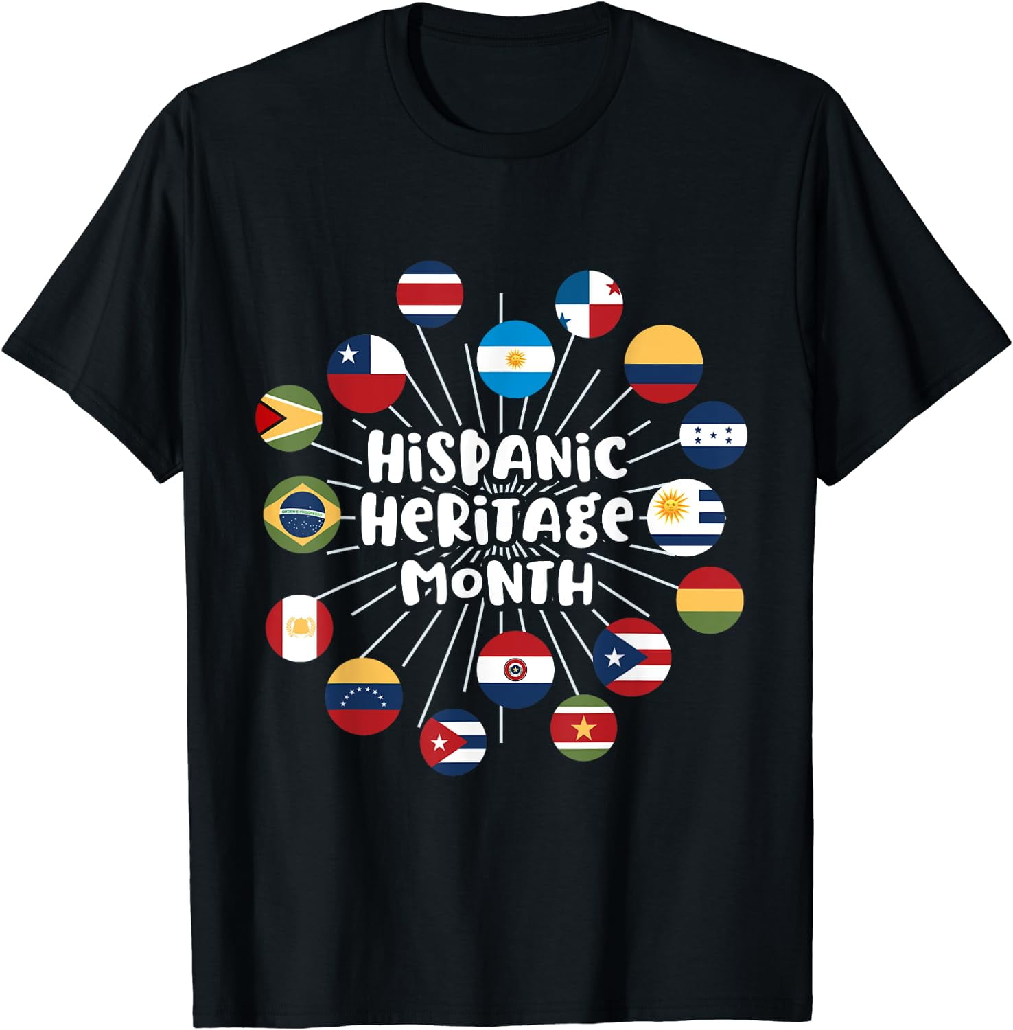 Hispanic Heritage Month Shirt All Countries Flag Inspiration T-Shirt ...