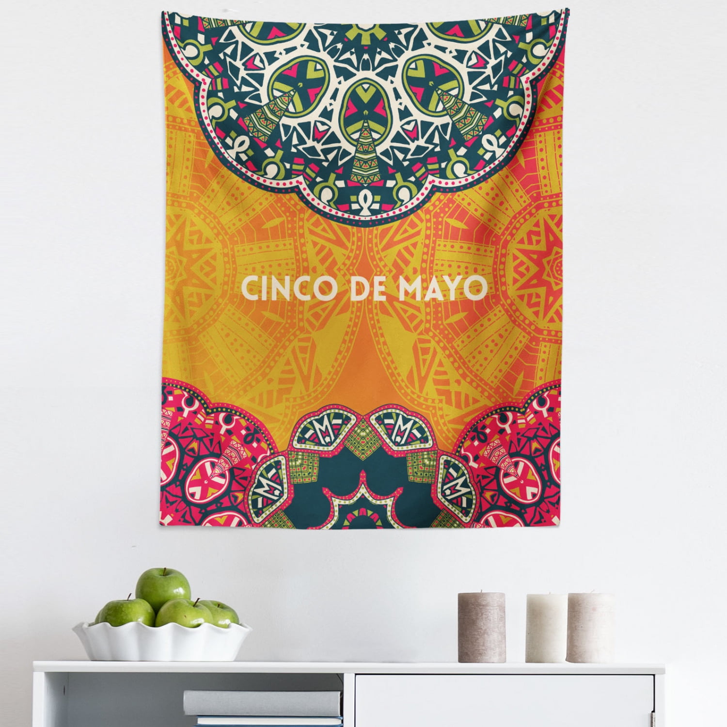 Hispanic Tapestry, Themed Illustration with Folkloric Motifs of Cinco ...