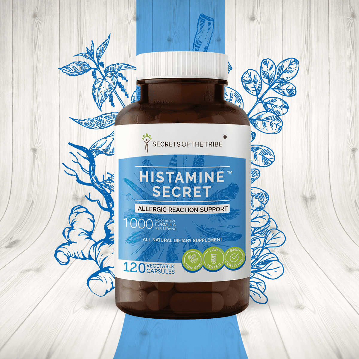 Histamine Secret 120 Capsules, 500 mg, Galangal, Licorice, Stinging ...