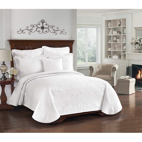 Historic Charleston King Charles Matelassé Coverlet, King Size, 100% ...
