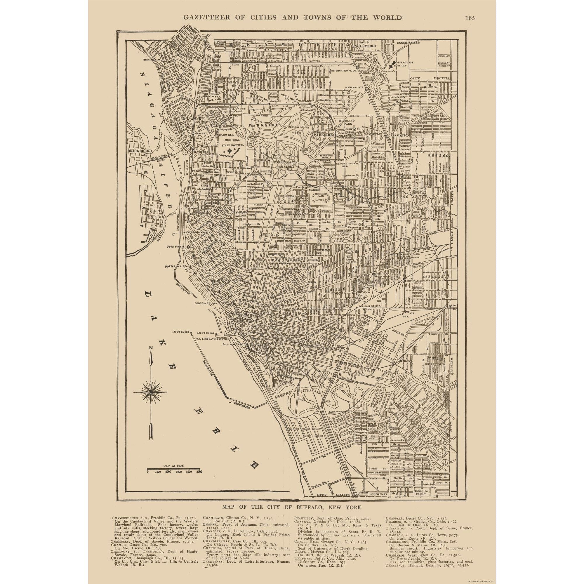 Historic City Map - Buffalo New York - Reynold 1921 - 23 x 32.96 ...
