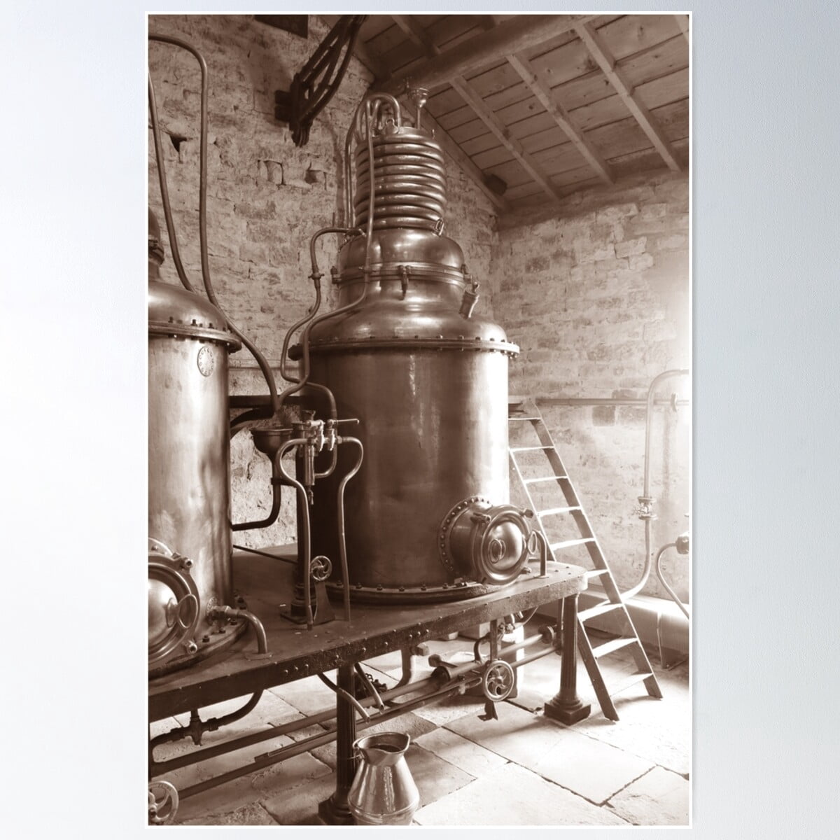 Historic Copper Distillation Still Poster Wall Art, Modern Wall Decor ...