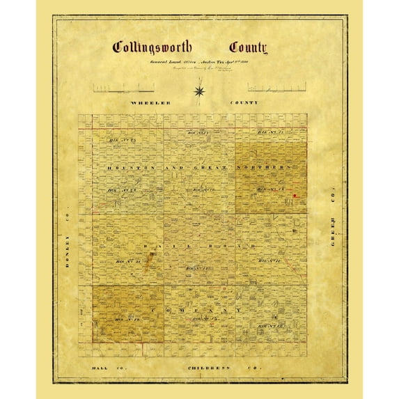 Historic County Map - Collingsworth County Texas - General Land Office ...