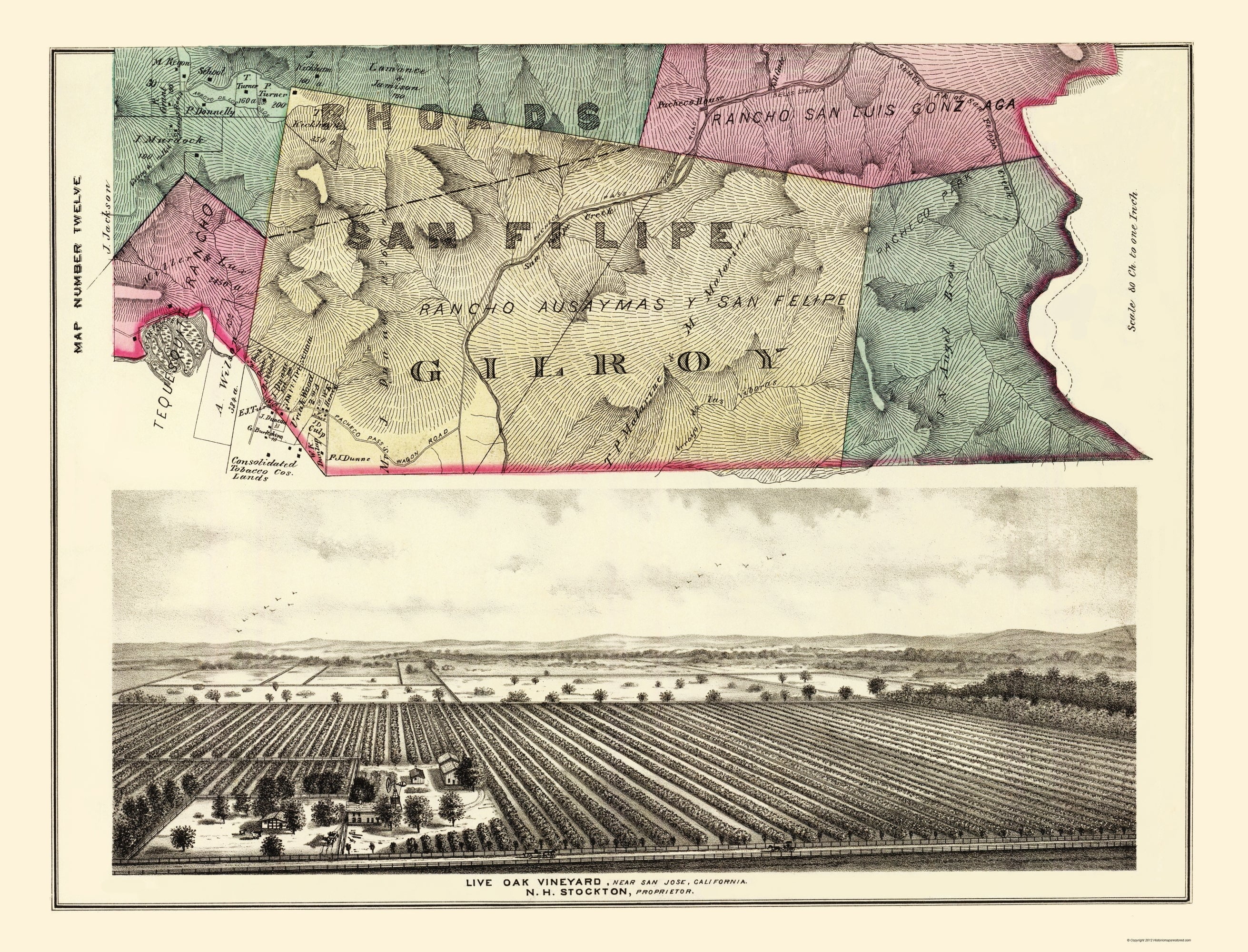 Historic County Map - Rhoads San Felipe Gilroy California - Thompson ...