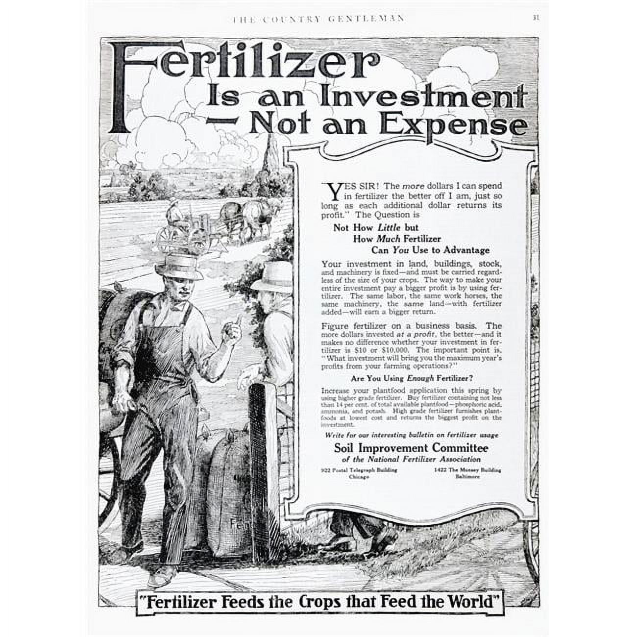 Historic Fertilizer Advertisement From Early 20th Century Magazine ...