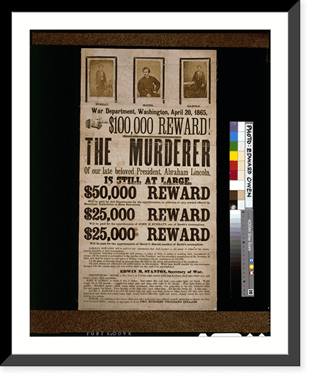 Historic Framed Print, $100,000 reward! The murderer of our late ...