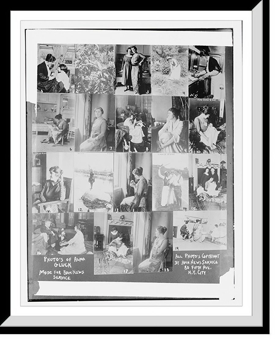 Historic Framed Print, 19 mini-photos of Alma Gluck, 17-7/8" x 21-7/8 ...
