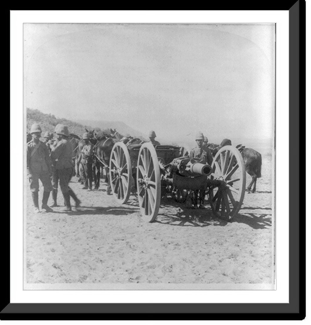 Historic Framed Print, 37th R.A. howitzer battery going to Maddox Hill ...
