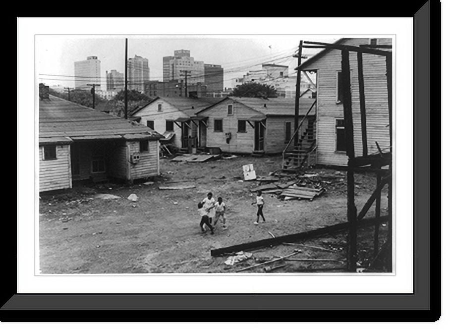 Historic Framed Print, [4 African American children playing in slum ...