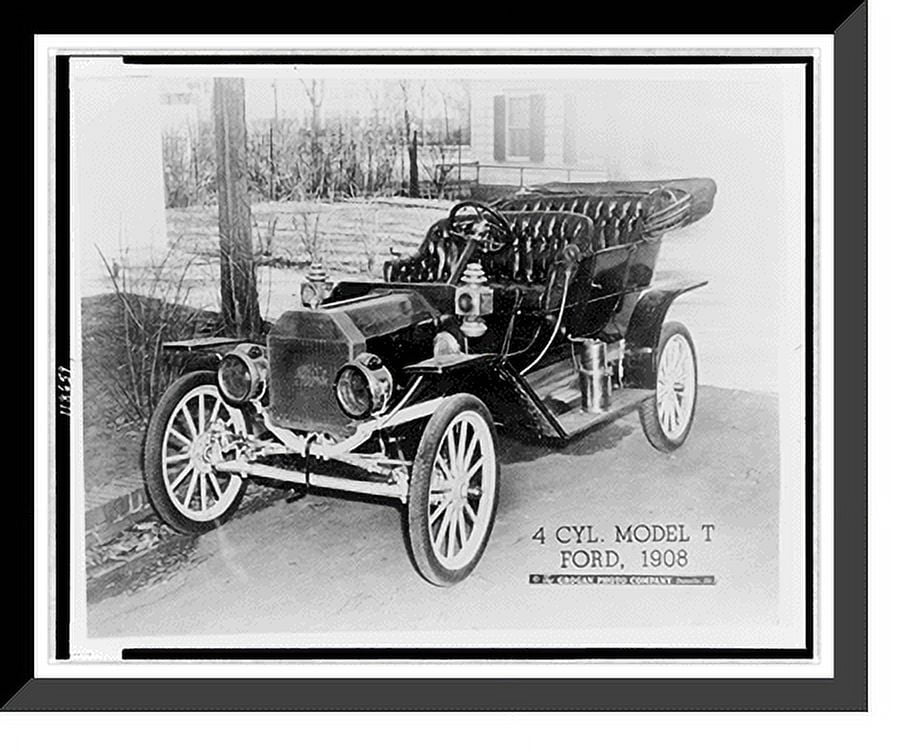 Historic Framed Print, 4 cyl. Model T Ford, 1908, 17-7/8" x 21-7/8 ...