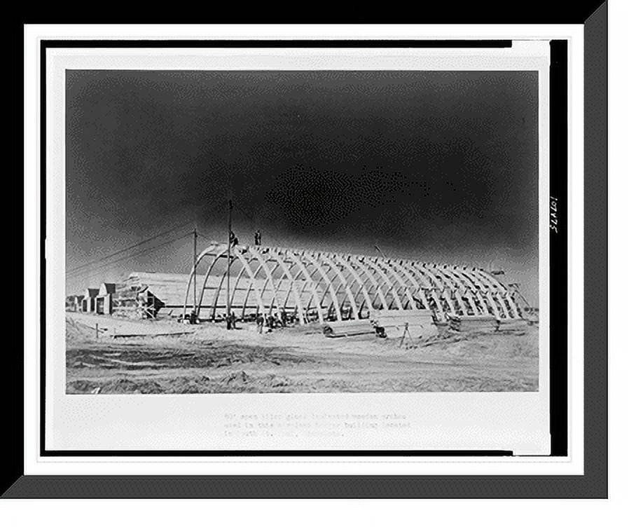 Historic Framed Print, 80' Span Rilco glued laminated wooden arches ...