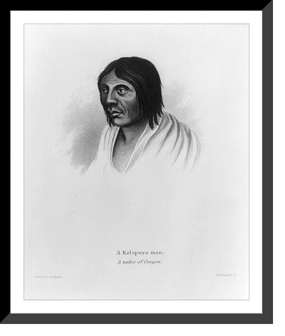 Historic Framed Print, A Kalapuya man - a native of Oregon.drawn by A.T ...