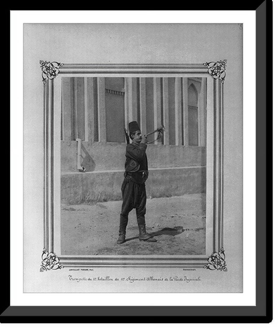 Historic Framed Print, [A bugler of the First Battalion of the First ...