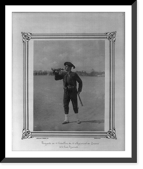 Historic Framed Print, [A bugler from the First Battalion of the First ...