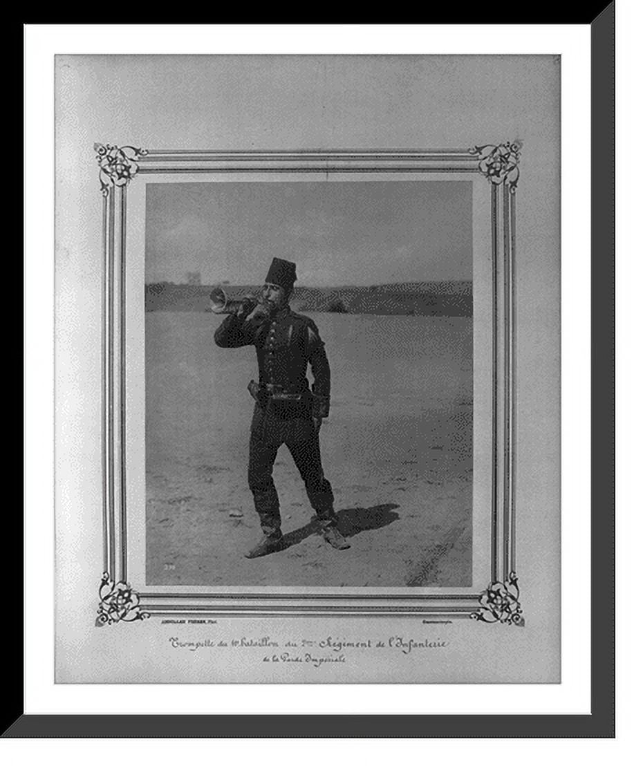 Historic Framed Print, [A bugler from the First Battalion of the Second ...
