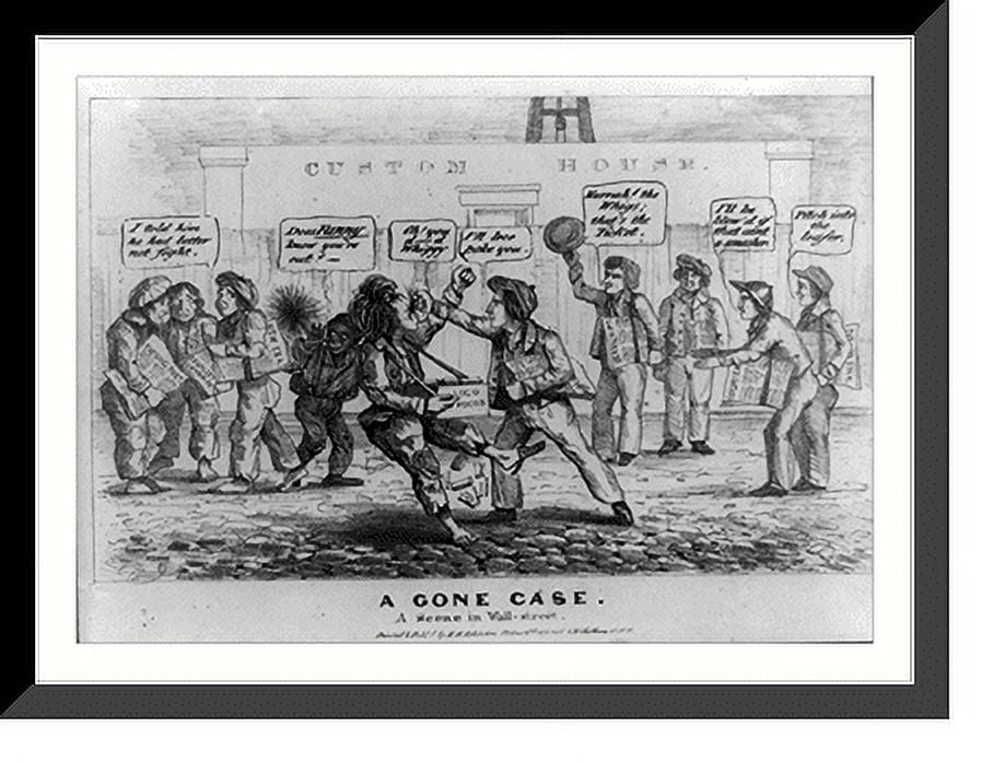 Historic Framed Print, A gone case. A scene in Wall-Street, 17-7/8" x ...