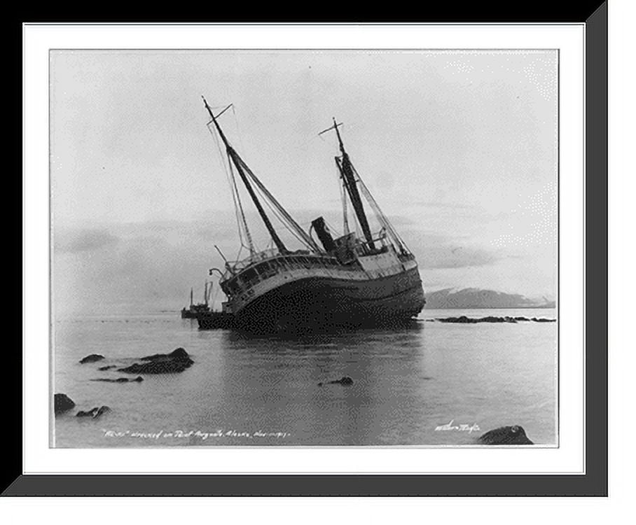 Historic Framed Print, AL-KI wrecked on Point Augusta, Alaska [coastal ...