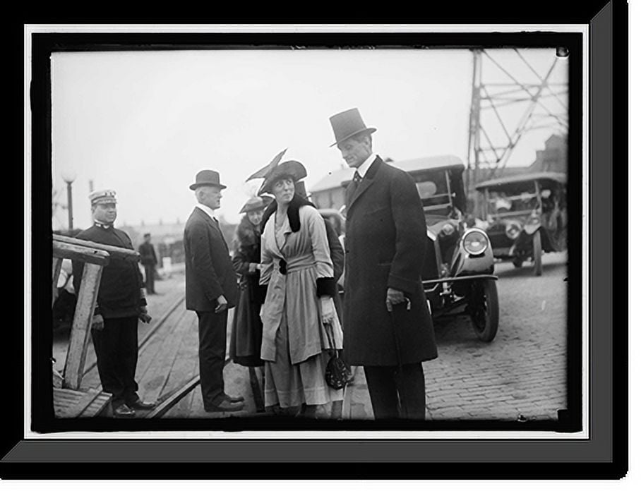 Historic Framed Print, ALLIED COMMISSION TO U.S. BOARDING MAYFLOWER FOR ...