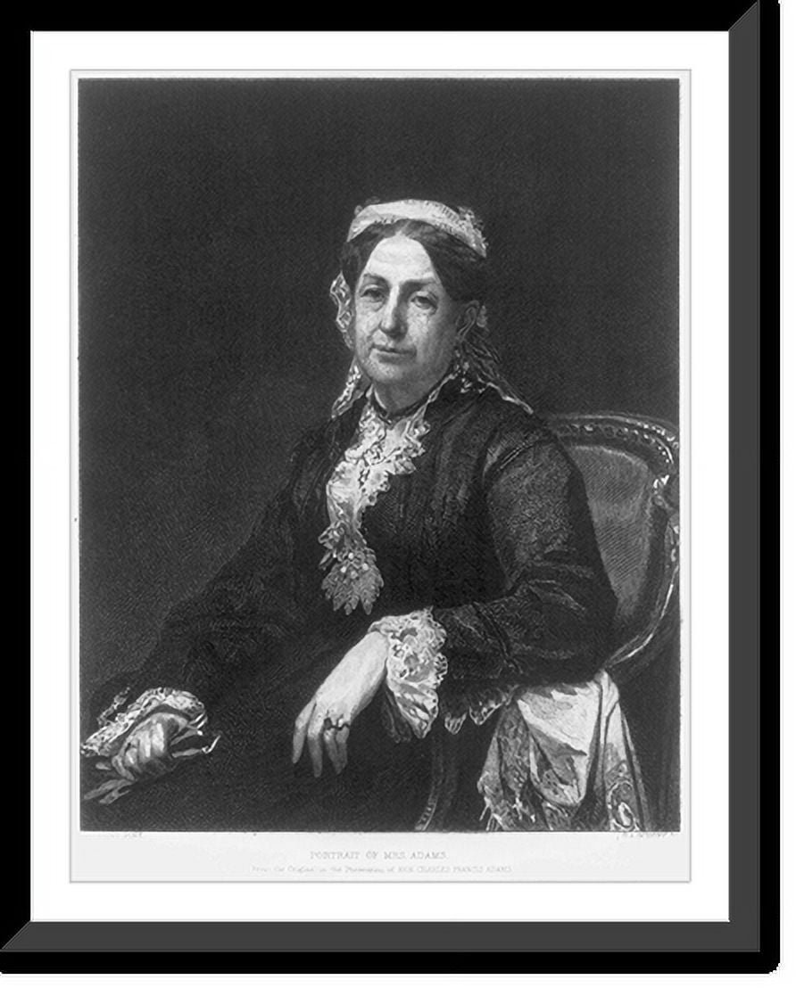 Historic Framed Print, [Abigail (Brooks) Adams, 1808-1889, half-length portrait, seated, facing ...