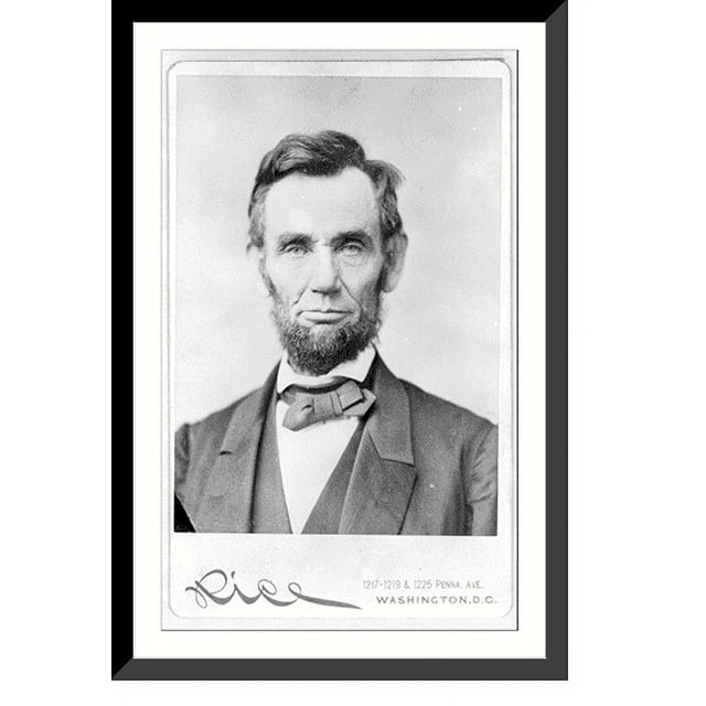Historic Framed Print, [Abraham Lincoln, head-and-shoulders portrait, facing front], 17-7/8" x ...
