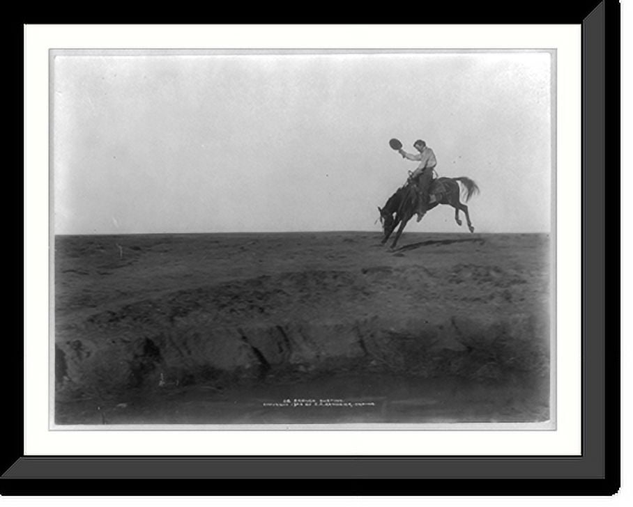 Historic Framed Print, [Activities of cowboys on the XIT ranch: bronco ...