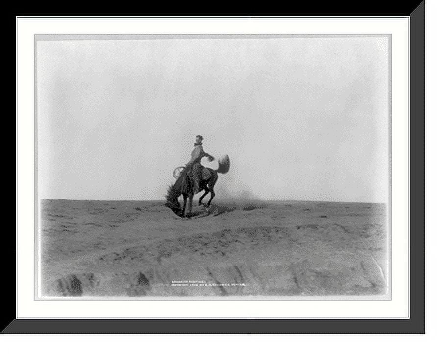 Historic Framed Print, [Activities of cowboys on the XIT ranch: bronco ...
