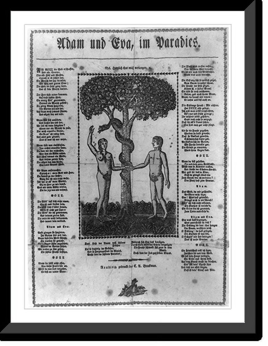 Historic Framed Print, Adam und Eva, im Paradies, 17-7/8" x 21-7/8" - Walmart.com