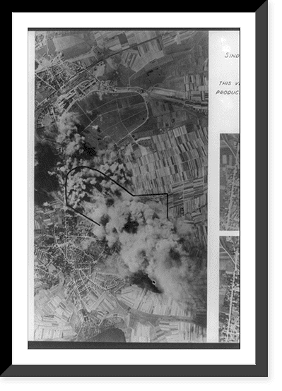 Historic Framed Print, [Aerial photo of strategic bombing by 8th USAF ...