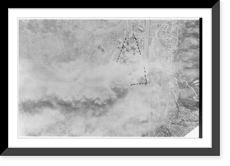 Historic Framed Print, [Aerial photo of strategic bombing by 8th USAF ...