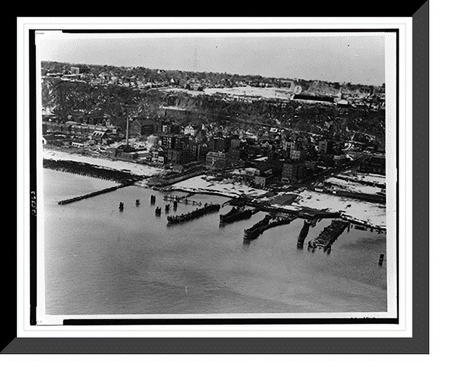 Historic Framed Print, [Aerial view of Edgewater, N.J., showing docks ...